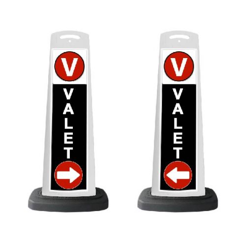 White Vertical Sign Panel w/Valet & White Arrow Sign V4 | SD2K Valet