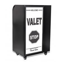 SD2K Valet podiums with umbrella, key boxes and valet sign panels
